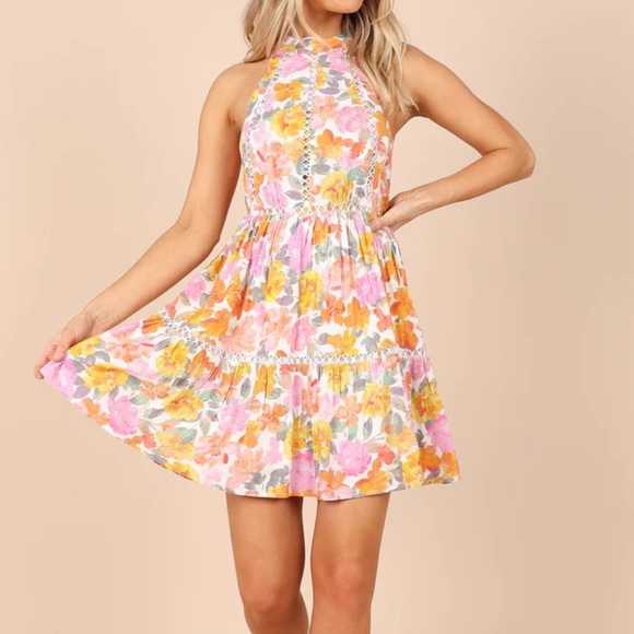 Petal & Pup | Dresses | Nwt Raffael High Neck Mini Dress Pink Floral ...